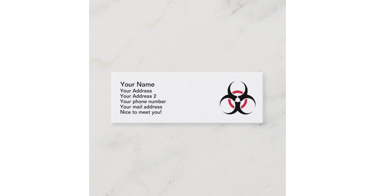 Biohazard Mini Business Card | Zazzle