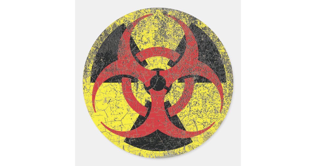 Biohazard Radiation Warning Classic Round Sticker | Zazzle
