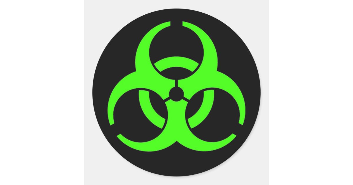 Biohazard Round Stickers | Zazzle
