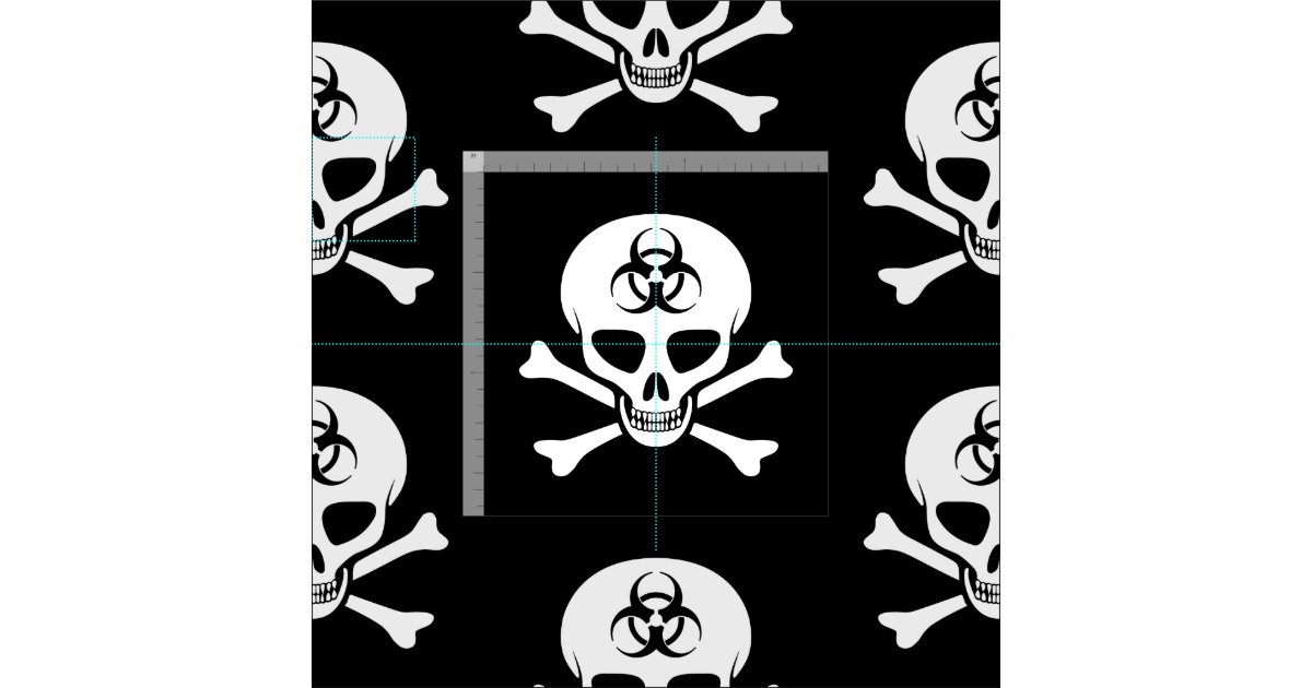 Biohazard Skull and Crossbones Fabric | Zazzle