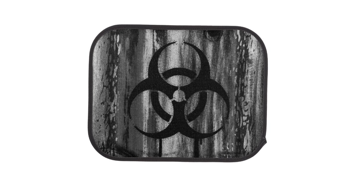 Biohazard Symbol Black Spraypaint Stencil Car Floor Mat | Zazzle