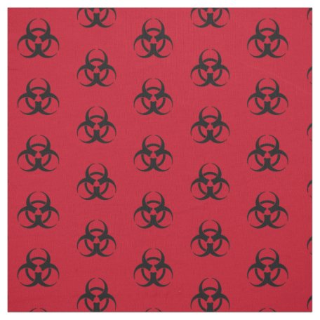 Red & Black Biohazard Symbol Fabric | Zazzle.com