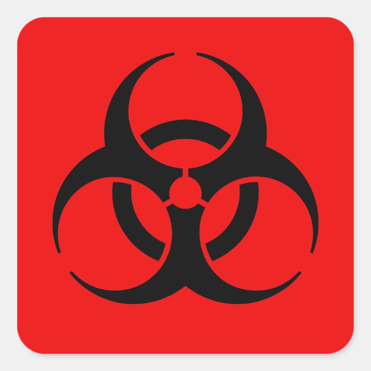 Biohazard Symbol Square Sticker | Zazzle