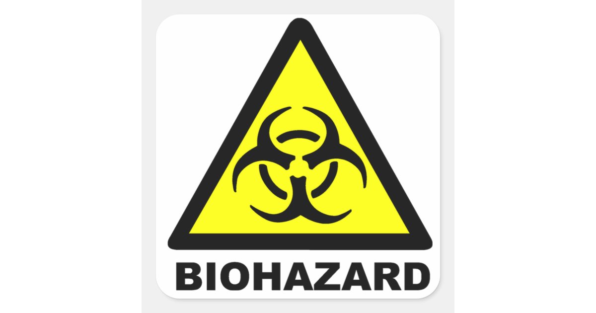 Biohazard Symbol Square Sticker | Zazzle