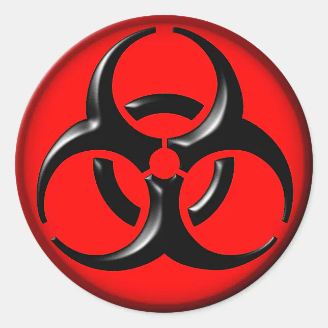BioHazard Toxic - Red Classic Round Sticker | Zazzle