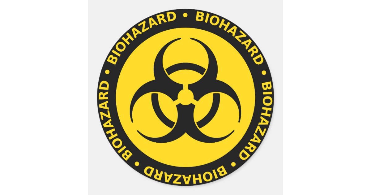 Biohazard Warning Classic Round Sticker | Zazzle