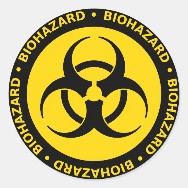 Biohazard Warning Classic Round Sticker | Zazzle