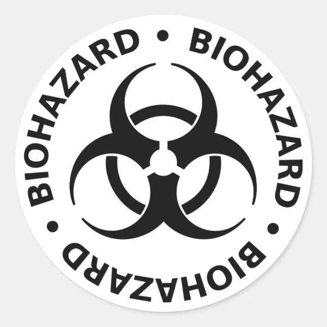 Biohazard Warning Classic Round Sticker | Zazzle