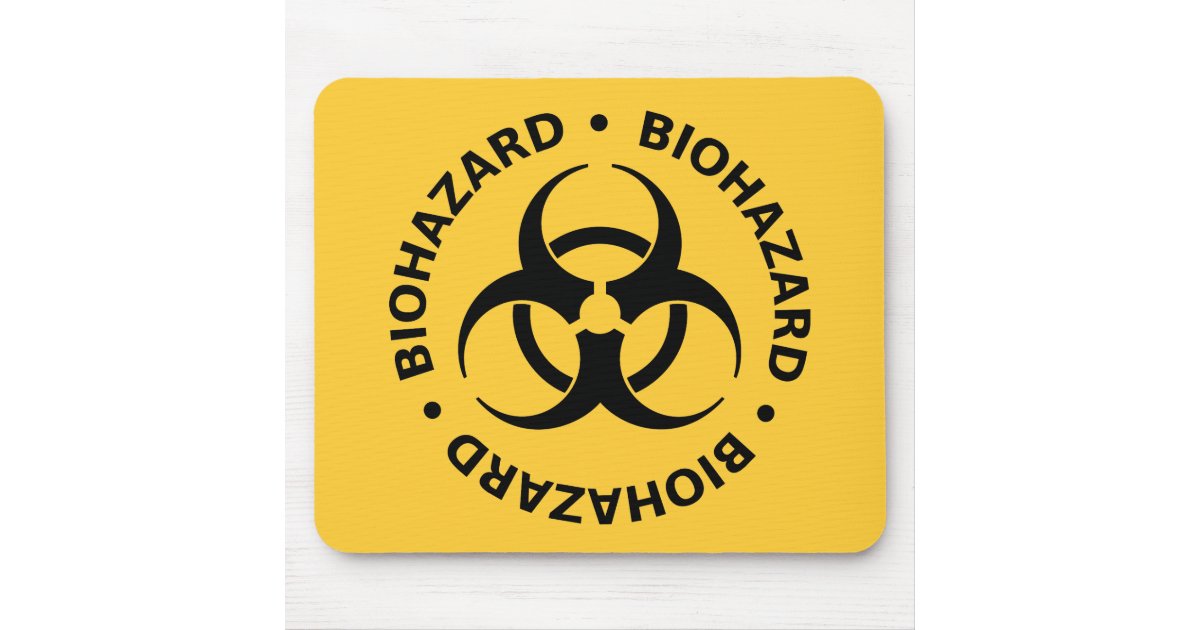 Biohazard Warning Mouse Pad | Zazzle