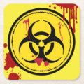 Biohazard Warning Symbol Bloody Paper Coaster | Zazzle