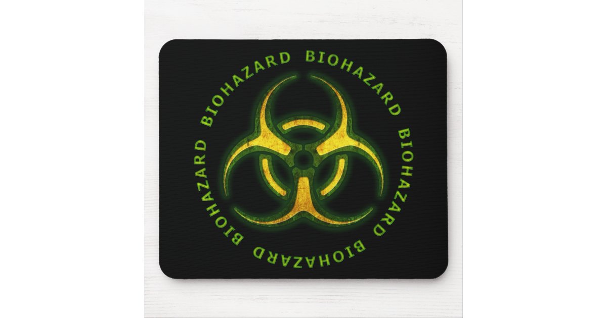 Biohazard Zombie Warning Mouse Pad | Zazzle