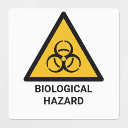 Biological Hazard Warning, Biohazard Symbol Labels | Zazzle