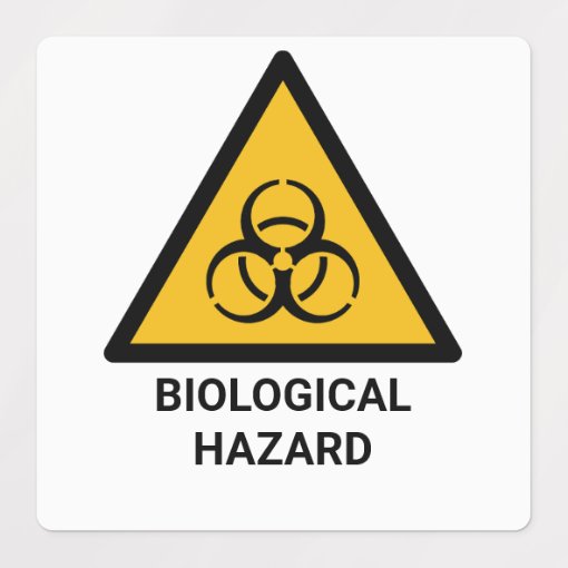 Biological Hazard Warning, Biohazard Symbol Labels | Zazzle