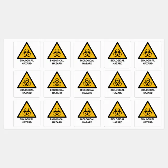 Biological Hazard Warning, Biohazard Symbol Labels | Zazzle