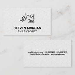 Biologist | DNA Microscope Icon Business Card | Zazzle