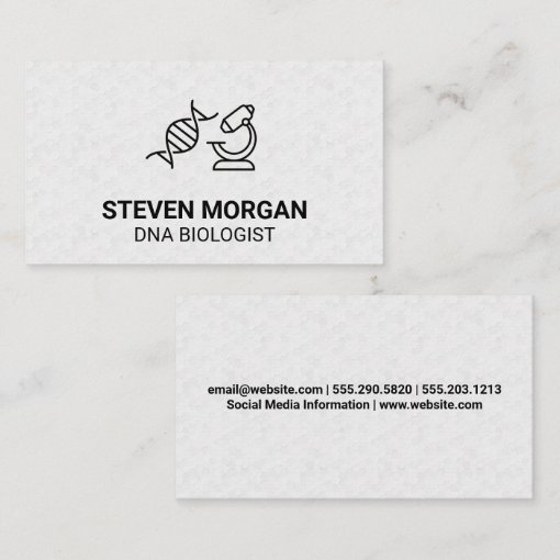 Biologist | DNA Microscope Icon Business Card | Zazzle