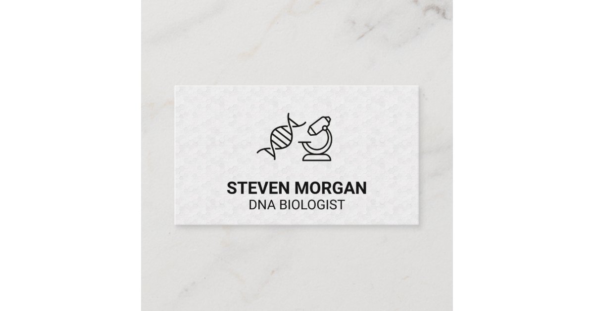 Biologist | DNA Microscope Icon Business Card | Zazzle