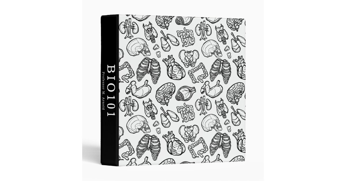 Biology Anatomy Science Class Teacher Student Gift 3 Ring Binder | Zazzle