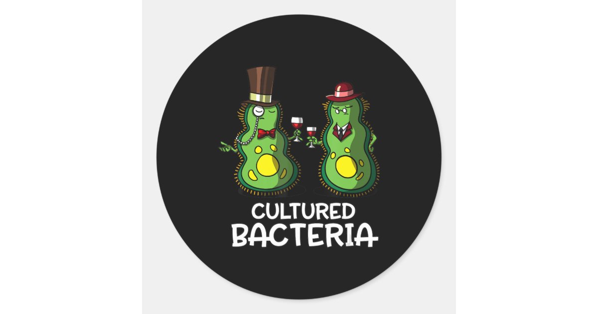 biology cultured bacteria funny student science classic round sticker ...