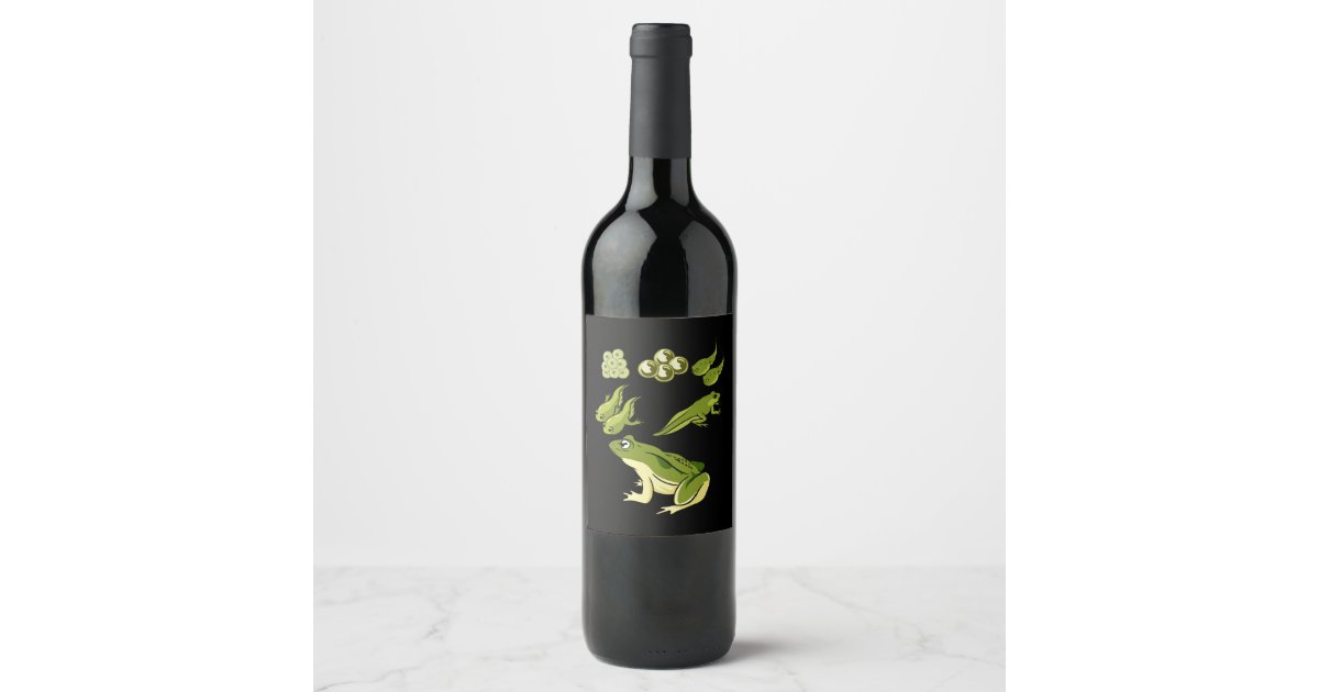 Biology - Frog Lifecycle Wine Label | Zazzle