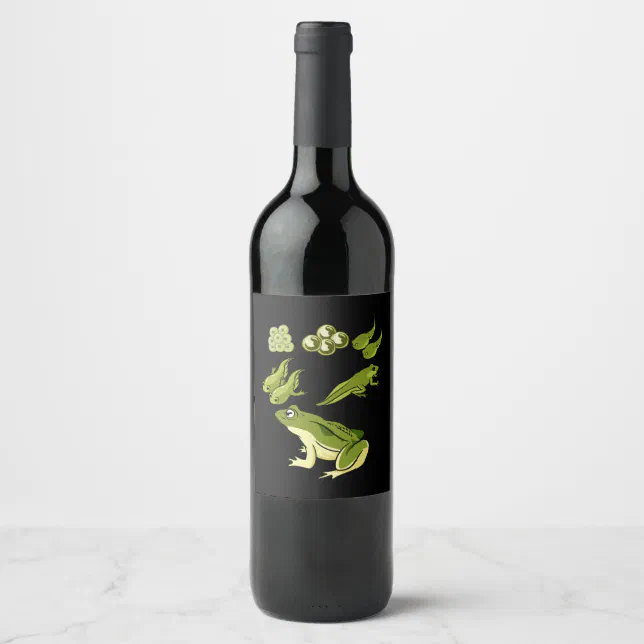 Biology - Frog Lifecycle Wine Label | Zazzle