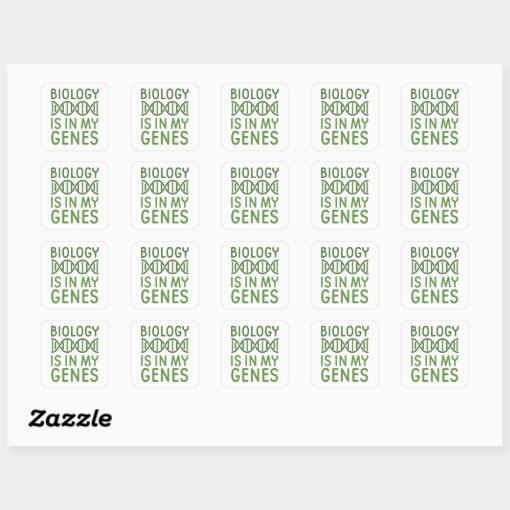 Biology Is In My Genes Square Sticker | Zazzle