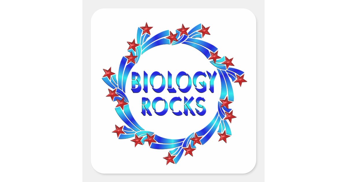 Biology Rocks Fun Square Sticker | Zazzle