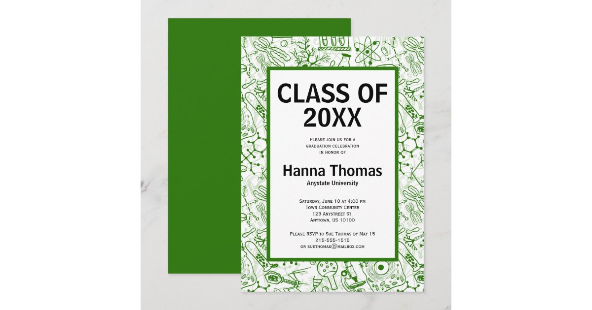 Biology Science Scientist Graduation Invitation | Zazzle