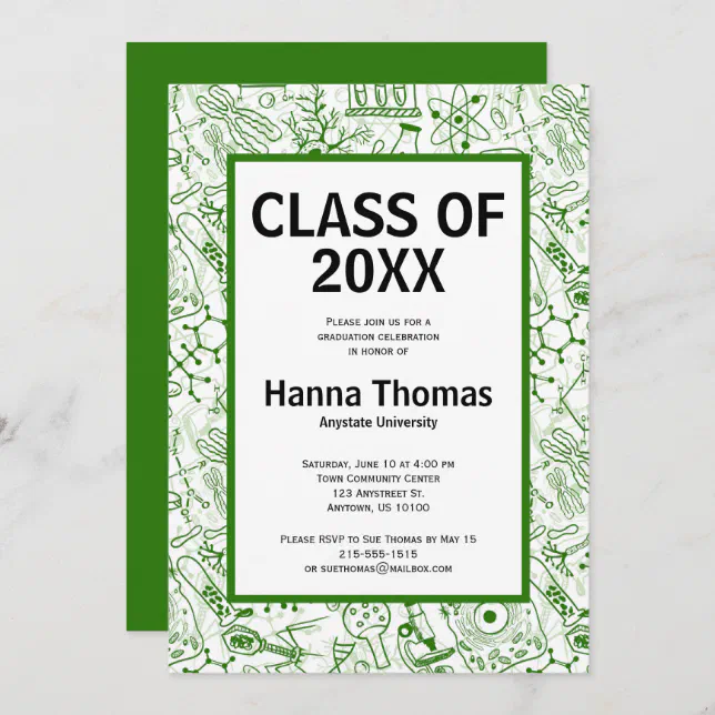 Biology Science Scientist Graduation Invitation | Zazzle