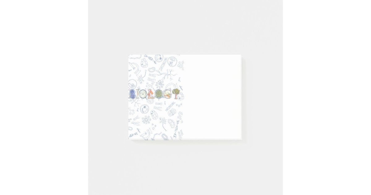Biology typography and diagrams post-it notes | Zazzle
