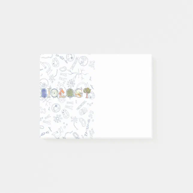 Biology typography and diagrams post-it notes | Zazzle