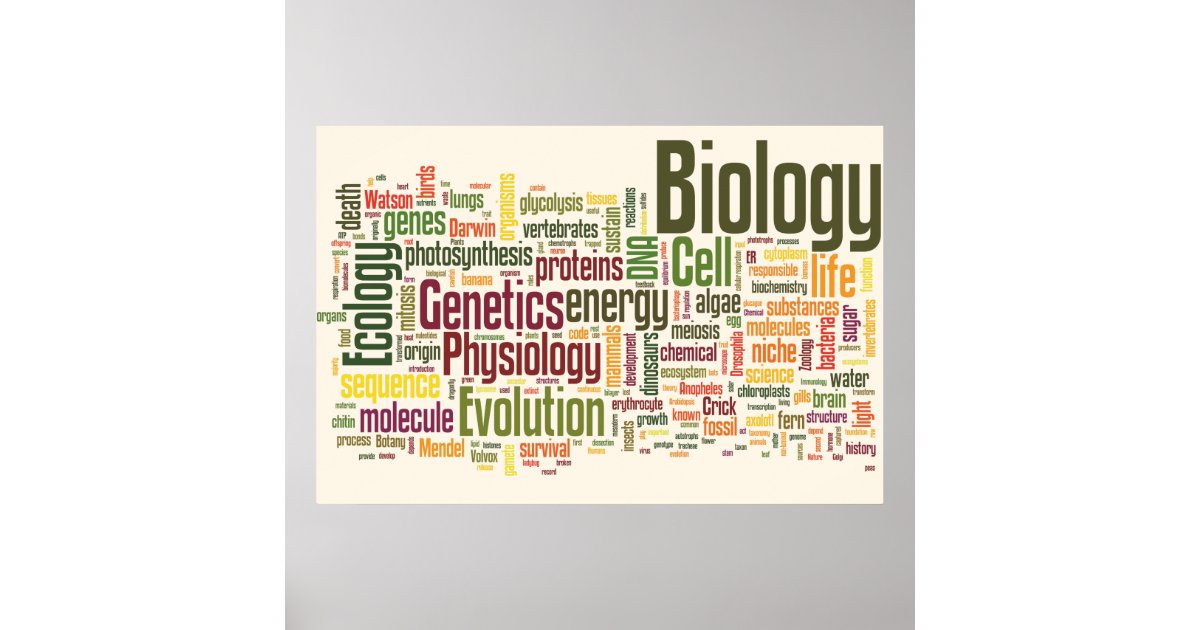 Biology Wordle No. 9 Poster | Zazzle