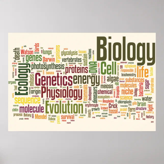 Biology Wordle No. 9 Poster | Zazzle