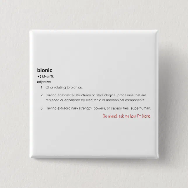 Bionic Definition in Black Go Ahead Ask Button | Zazzle