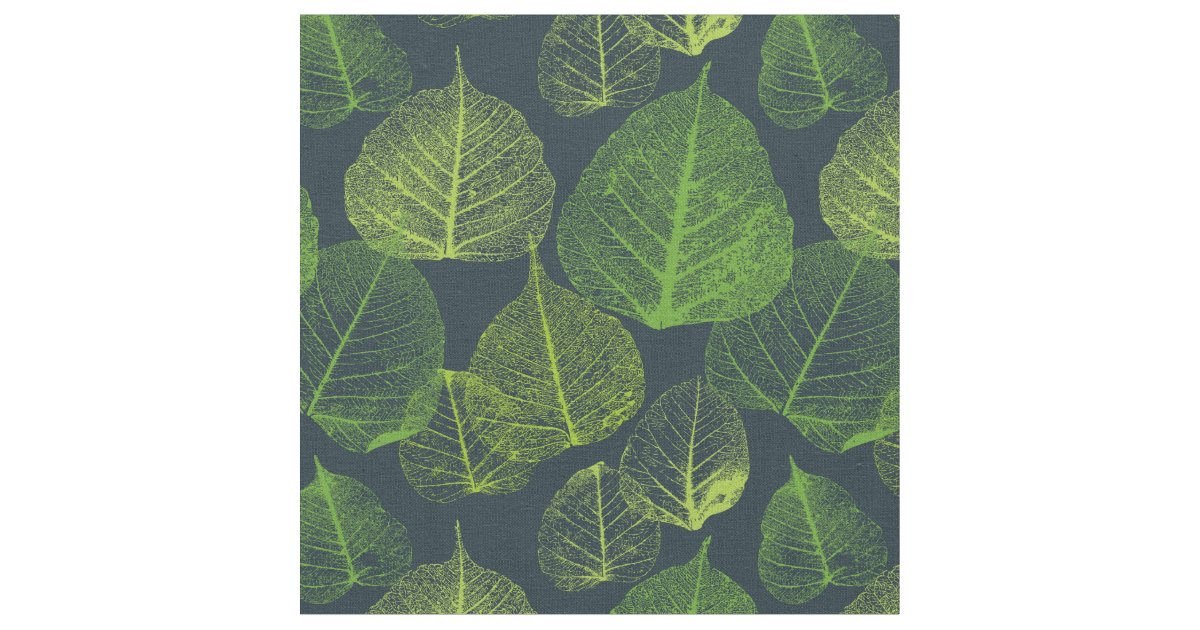 Biophilic Aesthetic Skeleton Leaves Fabric | Zazzle