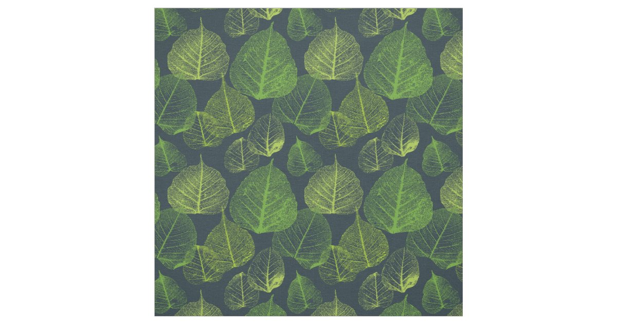 Biophilic Aesthetic Skeleton Leaves Fabric | Zazzle