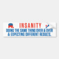 Bipartisan Insanity Bumper Sticker | Zazzle