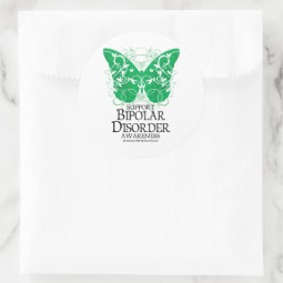Bipolar Disorder Butterfly Classic Round Sticker | Zazzle