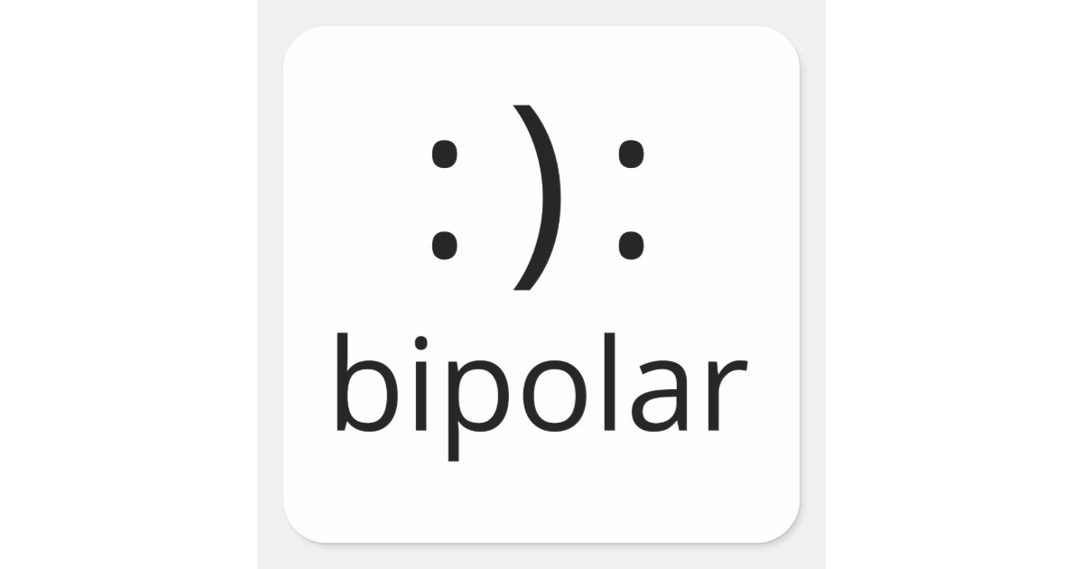 bipolar symbol square sticker | Zazzle