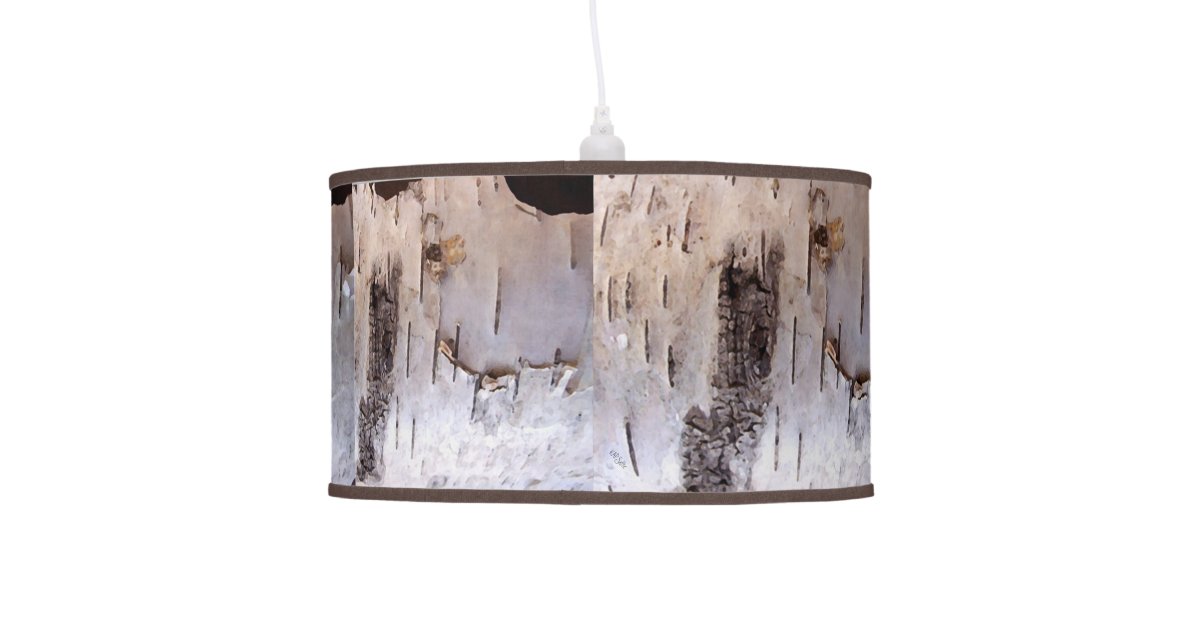 Birch Bark Ceiling Lamp | Zazzle