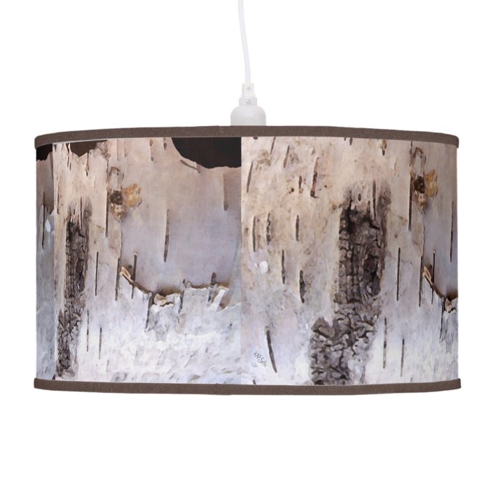 Birch Bark Ceiling Lamp | Zazzle.com