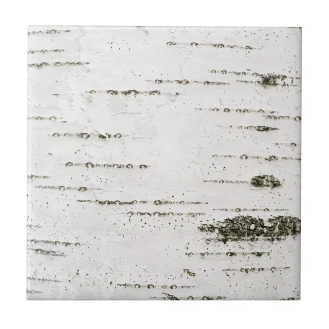 Birch bark ceramic tile | Zazzle