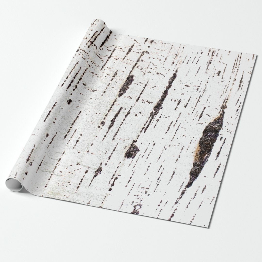 Birch bark pattern wrapping paper | Zazzle