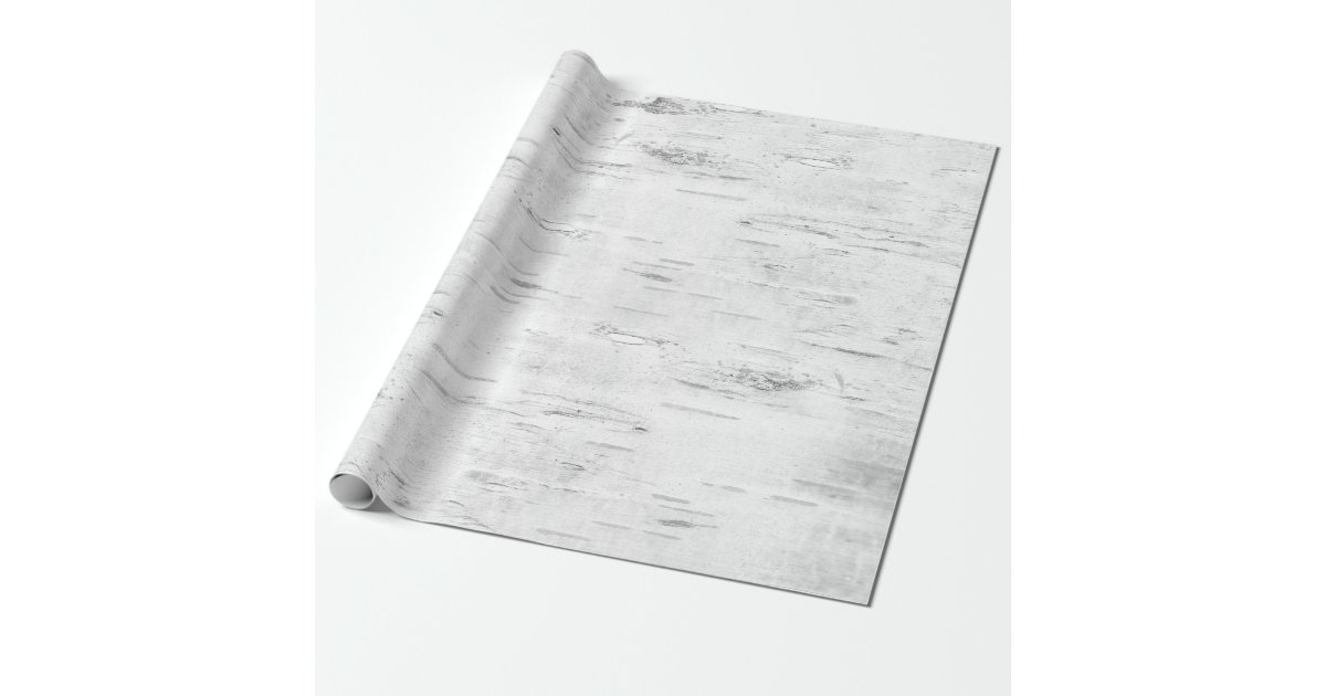 Birch Bark Rustic Holiday Gift Wrapping Paper | Zazzle