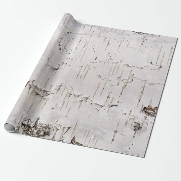 Birch Bark White Rustic Holiday Gift Wrapping Paper | Zazzle.com