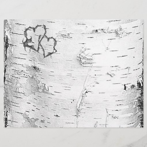 Birch Carved Hearts Wedding Tri-Fold Program | Zazzle