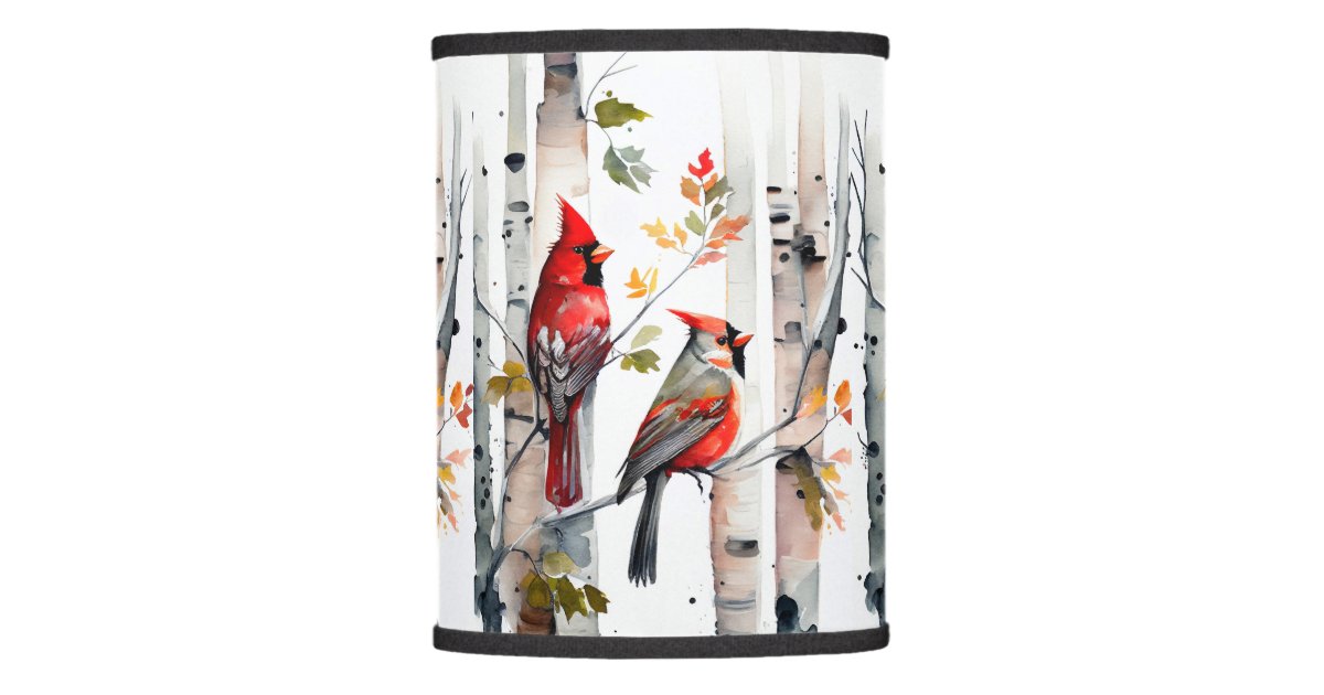 Birch Tree and Cardinals Lamp Shade | Zazzle