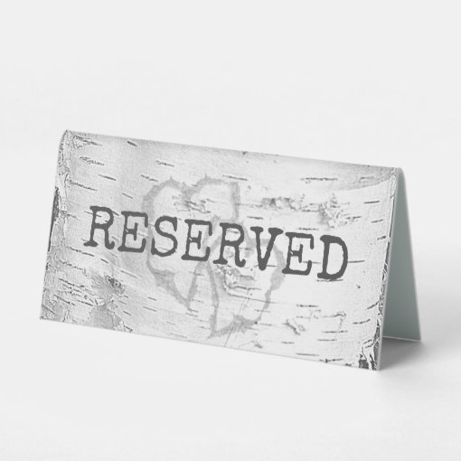 Birch Tree Bark Reserved Standing Sign | Zazzle