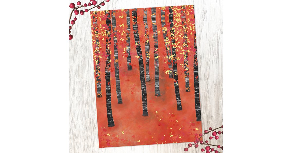 Birch Tree Forest Landscape Postcard | Zazzle