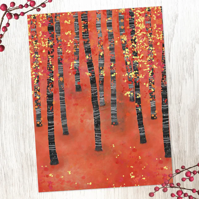 Birch Tree Forest Landscape Postcard | Zazzle
